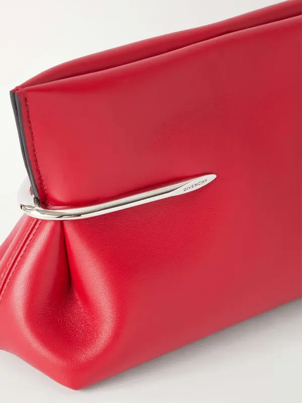 Givenchy Pinch Soft Leather Clutch - Red