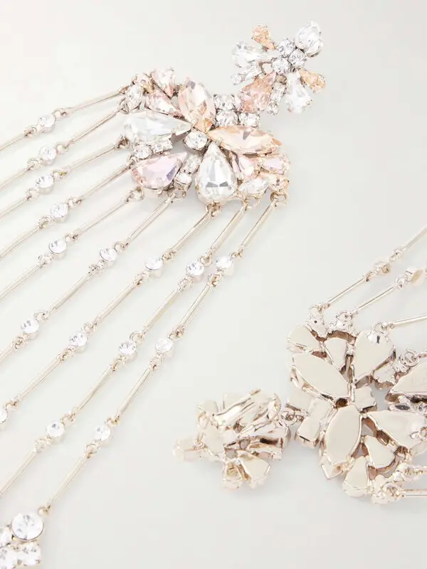 Rabanne Crystal-embellished Silver-tone Earrings
