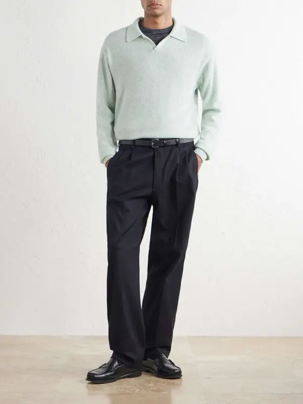 Nn07 Robin 10076 Straight-leg Organic Stretch-cotton Dobby Trousers