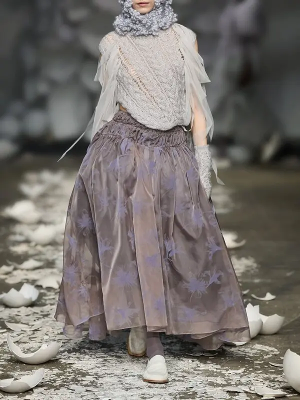 PAULINE DUJANCOURT Winnie Chiffon-trimmed Wool-blend Sweater