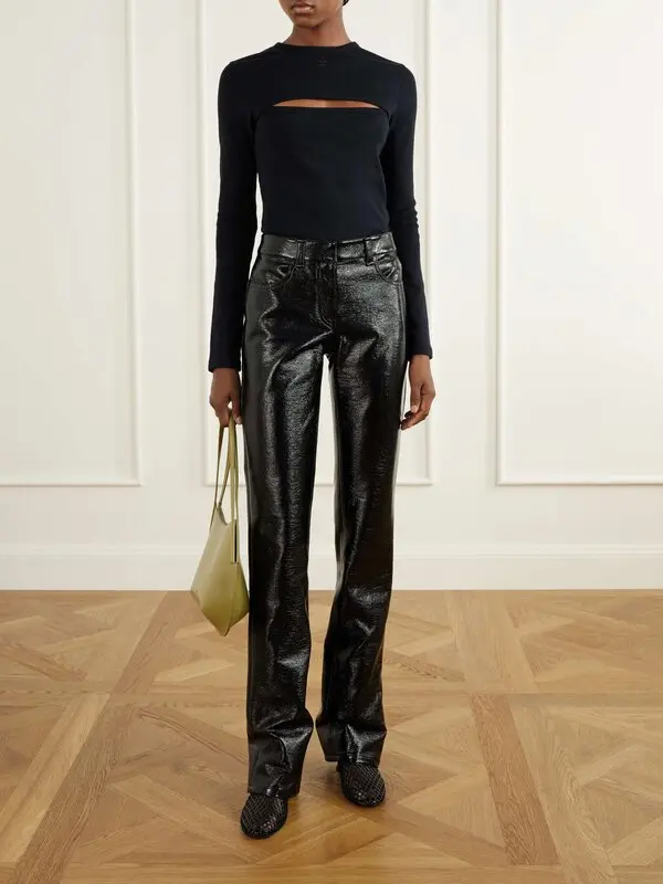 COURREGES Cotton-blend Vinyl Straight-leg Pants