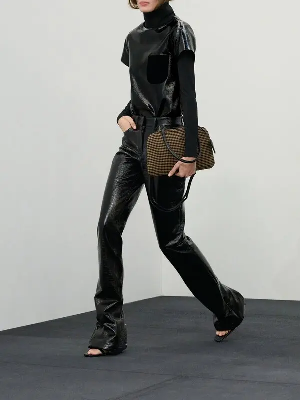 COURREGES Cotton-blend Vinyl Straight-leg Pants