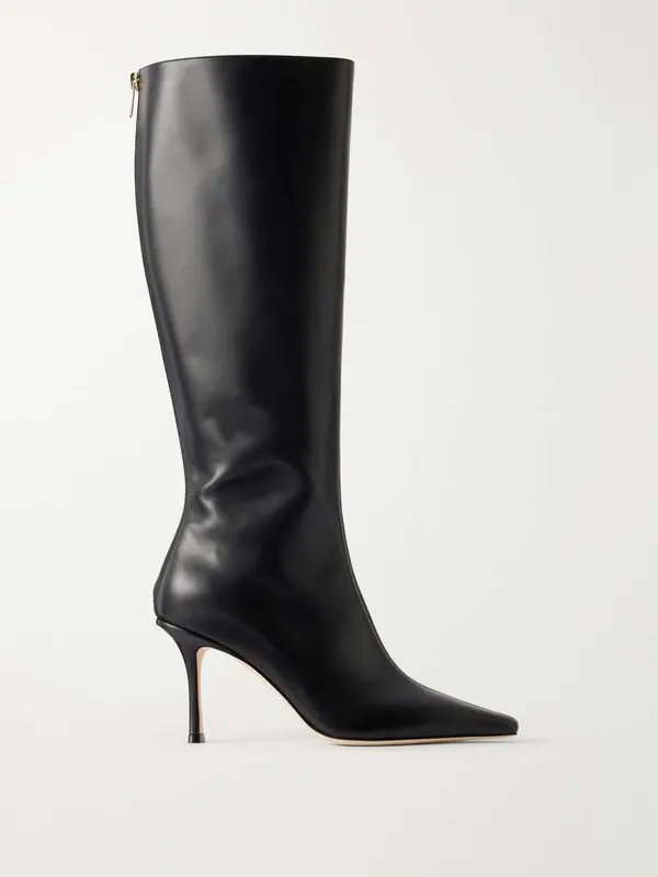 JIMMY CHOO Agathe 85 Leather Knee Boots