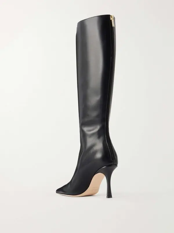 JIMMY CHOO Agathe 85 Leather Knee Boots