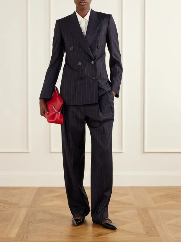 Givenchy Pinstriped Wool Tapered Trousers