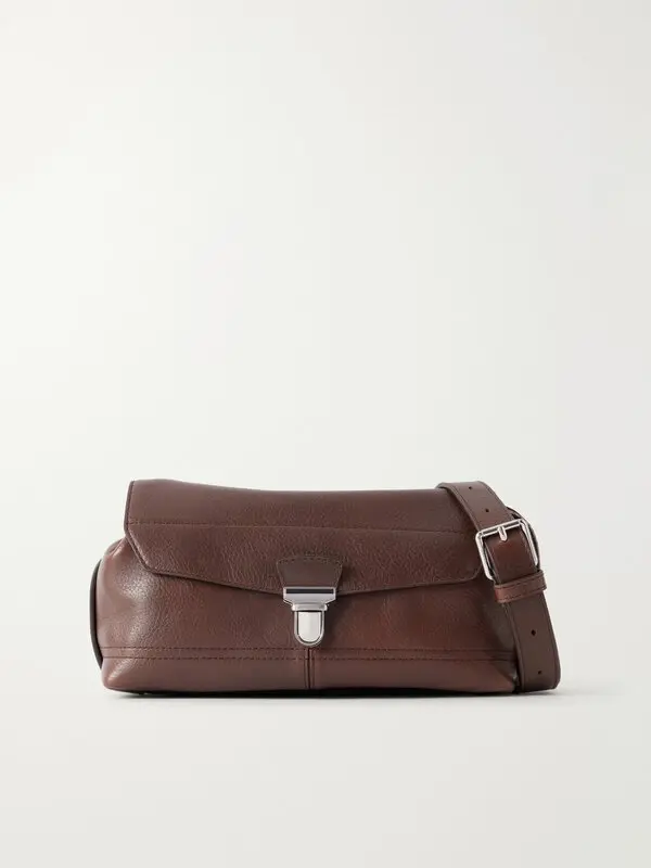LEMAIRE Gear Small Textured-leather Shoulder Bag - Brown