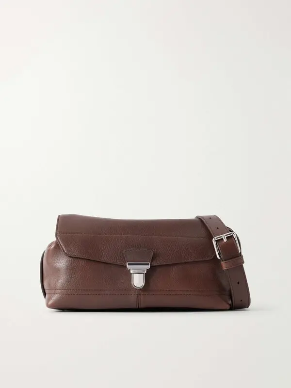 LEMAIRE Gear Small Textured-leather Shoulder Bag - Light Brown