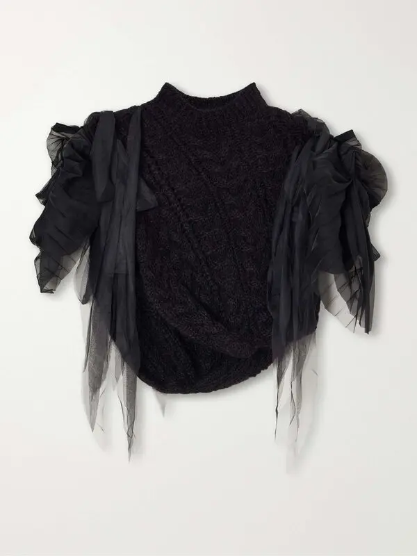 PAULINE DUJANCOURT Francisa Pleated Mohair-blend Sweater