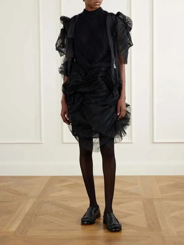 PAULINE DUJANCOURT Francisa Pleated Mohair-blend Sweater