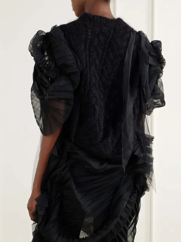 PAULINE DUJANCOURT Francisa Pleated Mohair-blend Sweater