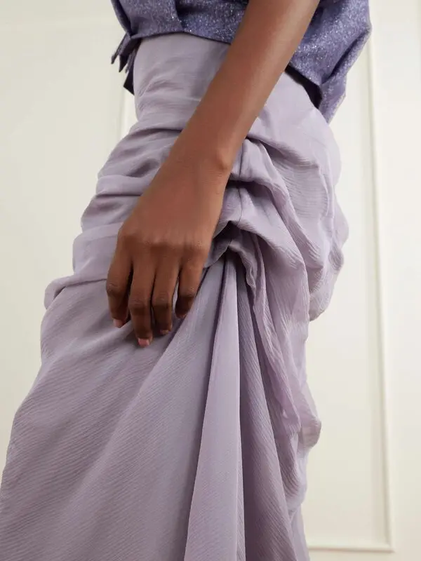 PAULINE DUJANCOURT Najia Silk-blend Chiffon Midi Skirt