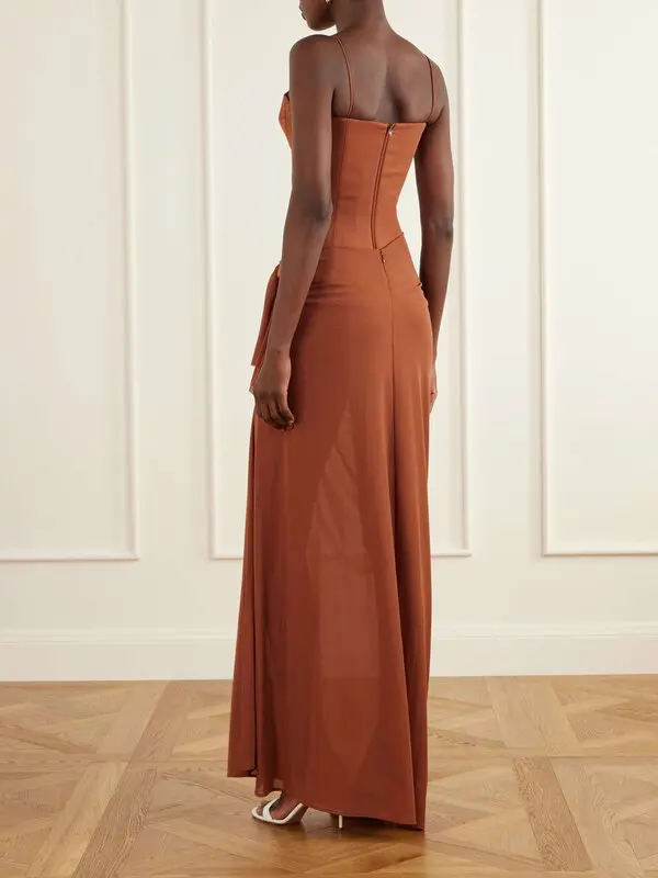 Alex Perry Tie-detailed Draped Jersey Gown