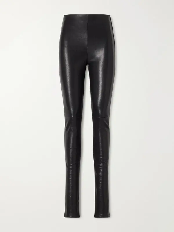 ANN DEMEULEMEESTER Florence Leather Skinny-leg Pants - Black