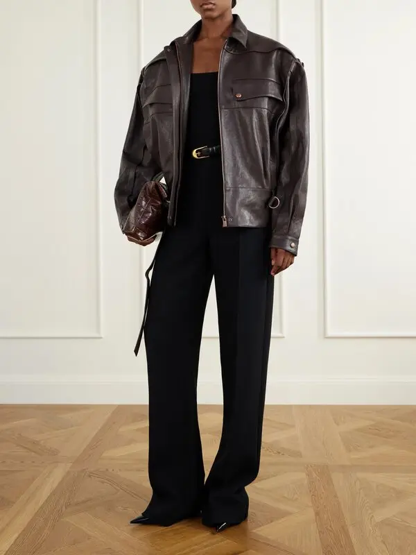 Magda Butrym Belted Leather Jacket
