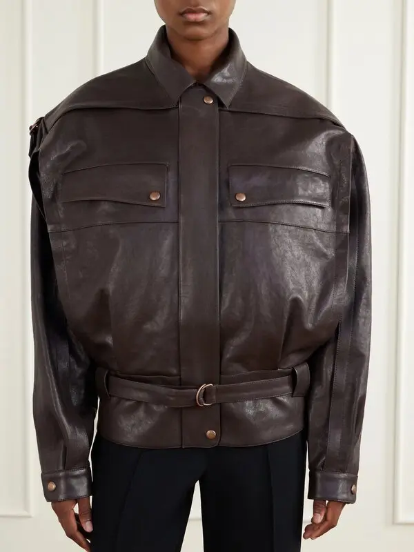 Magda Butrym Belted Leather Jacket