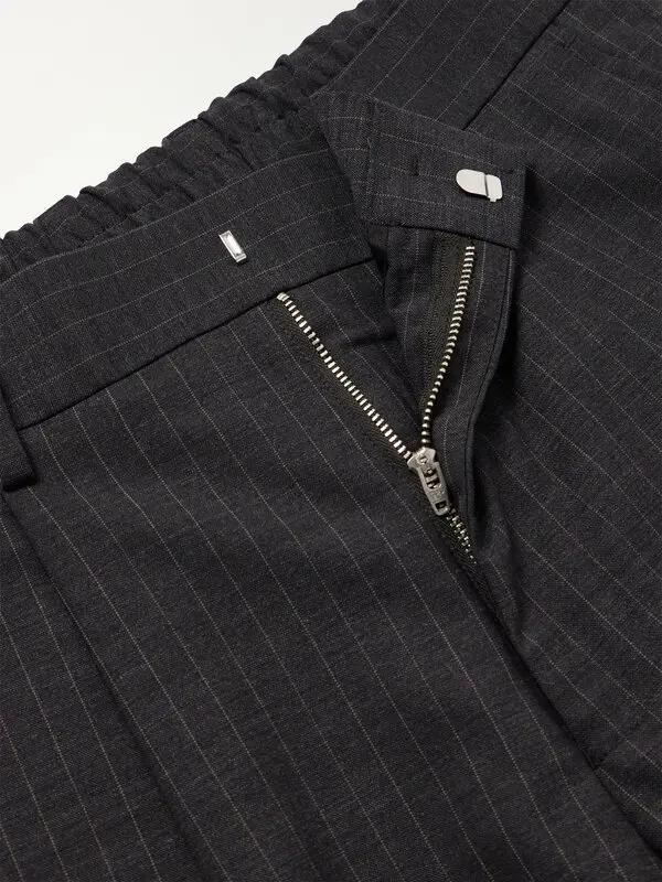 Nn07 Straight-leg Pleated Pinstriped Woven Trousers