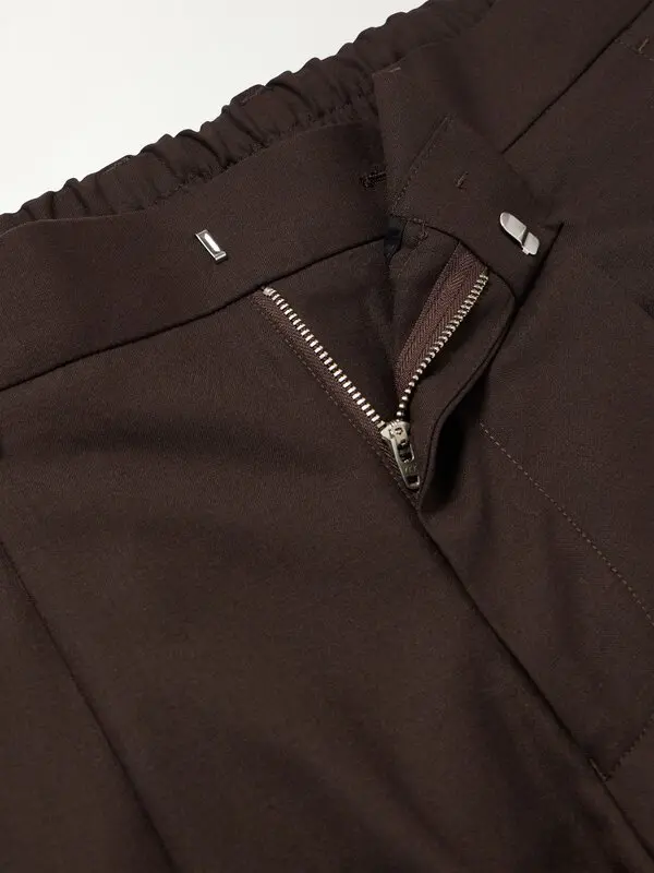 Nn07 Kay 10037 Straight-leg Pleated Woven Trousers - Brown