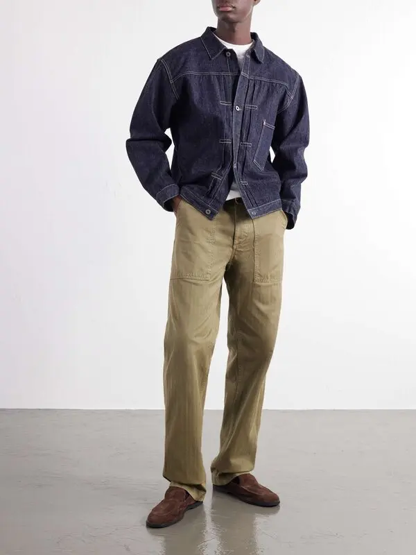 FORTELA Newfatigue Straight-leg Cotton-herringbone Trousers