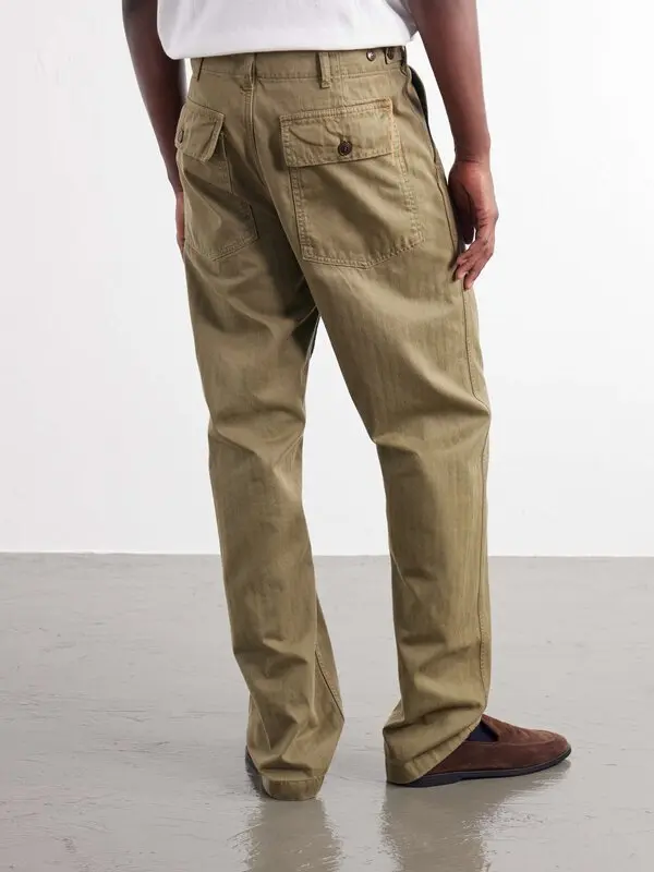 FORTELA Newfatigue Straight-leg Cotton-herringbone Trousers