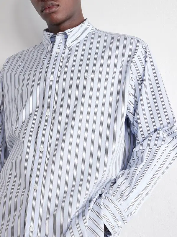 Loewe Striped Cotton-poplin Shirt - Blue