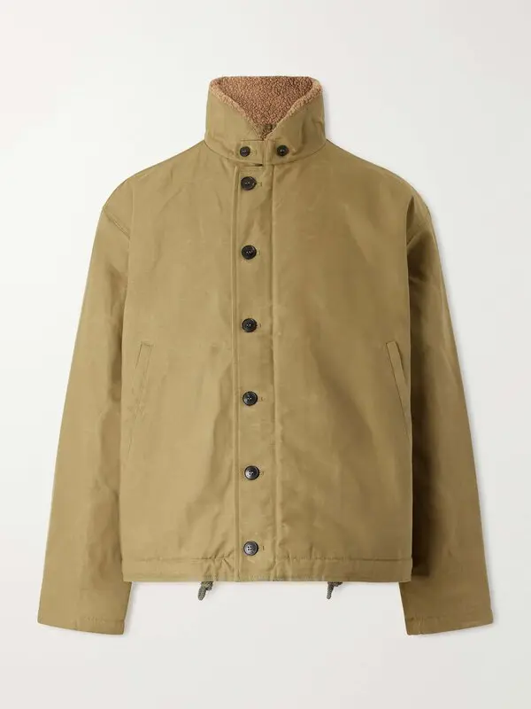 FORTELA Deck Wool Fleece-lined Cotton-canvas Jacket - Green
