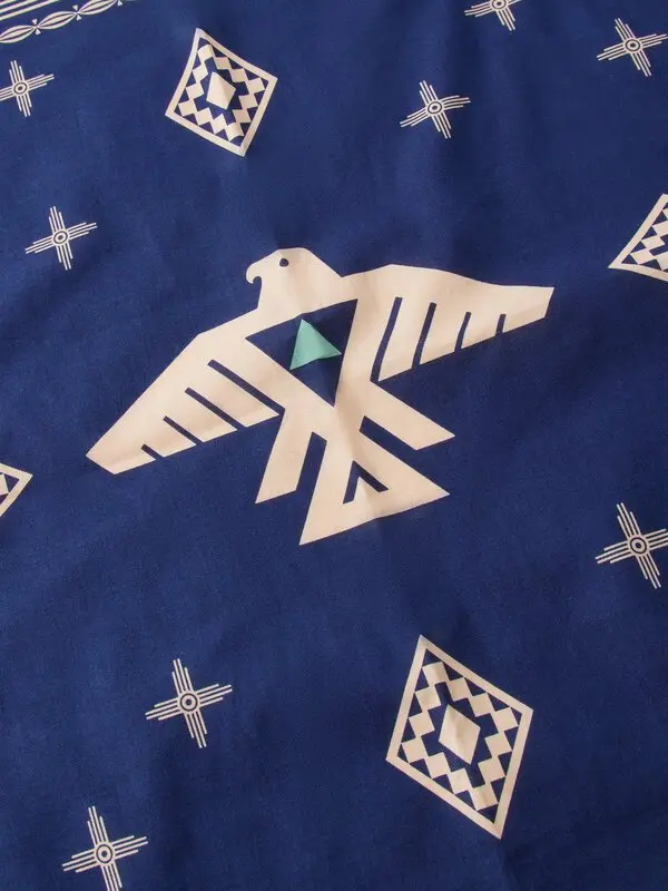 FORTELA Printed Cotton Bandana - Blue