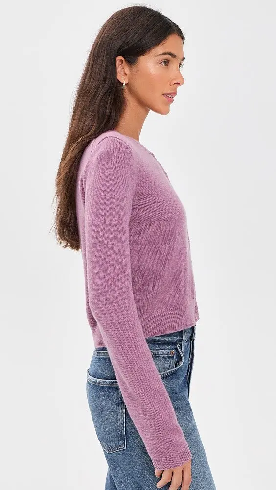 REFORMATION Clara Cashmere Crew Cardigan - Narcissus