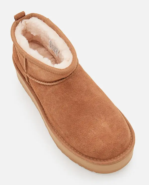 UGG Classic Ultra Mini Platform Suede Boots - Brown
