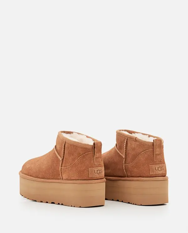 UGG Classic Ultra Mini Platform Suede Boots - Brown