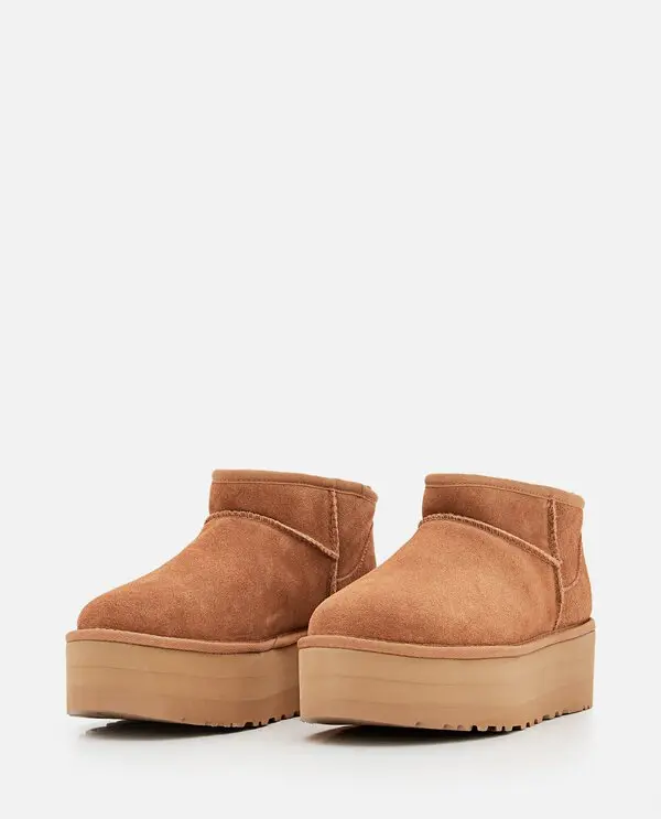 UGG Classic Ultra Mini Platform Suede Boots - Brown