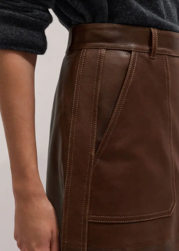 ME+EM Luxe Pleat Front Midi Skirt