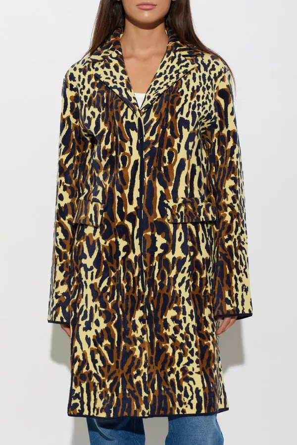 Marni Velvet Coat With Animal Print