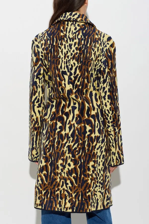 Marni Velvet Coat With Animal Print