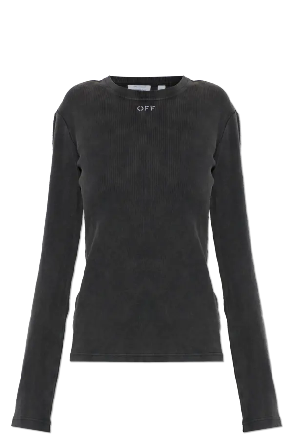 Off-White Long Sleeve Top - Grey