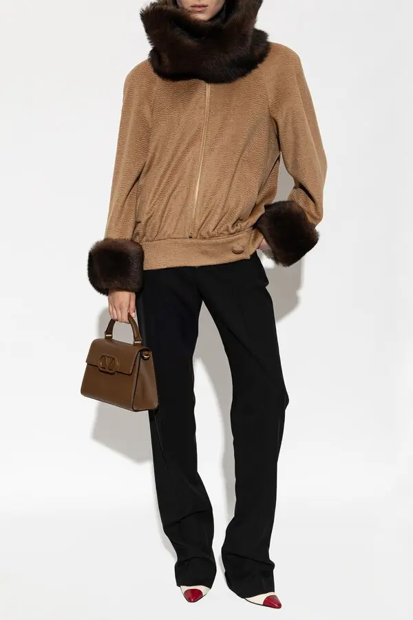 Valentino Garavani Wool Jacket With Fur Cuffs