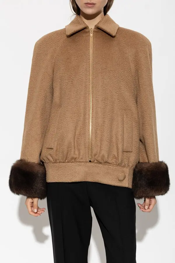Valentino Garavani Wool Jacket With Fur Cuffs