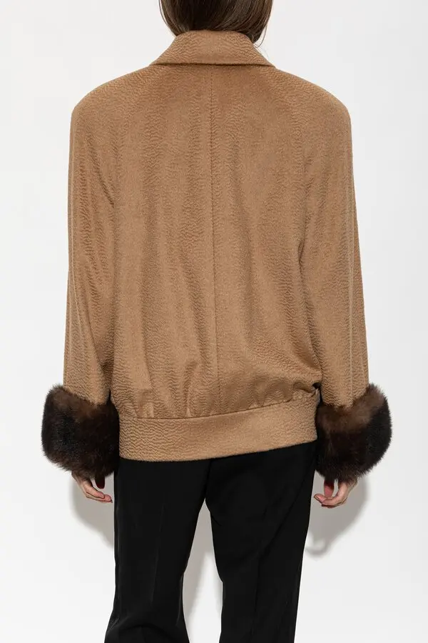Valentino Garavani Wool Jacket With Fur Cuffs