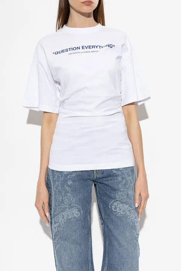 Off-White T-shirt With Slogan Print