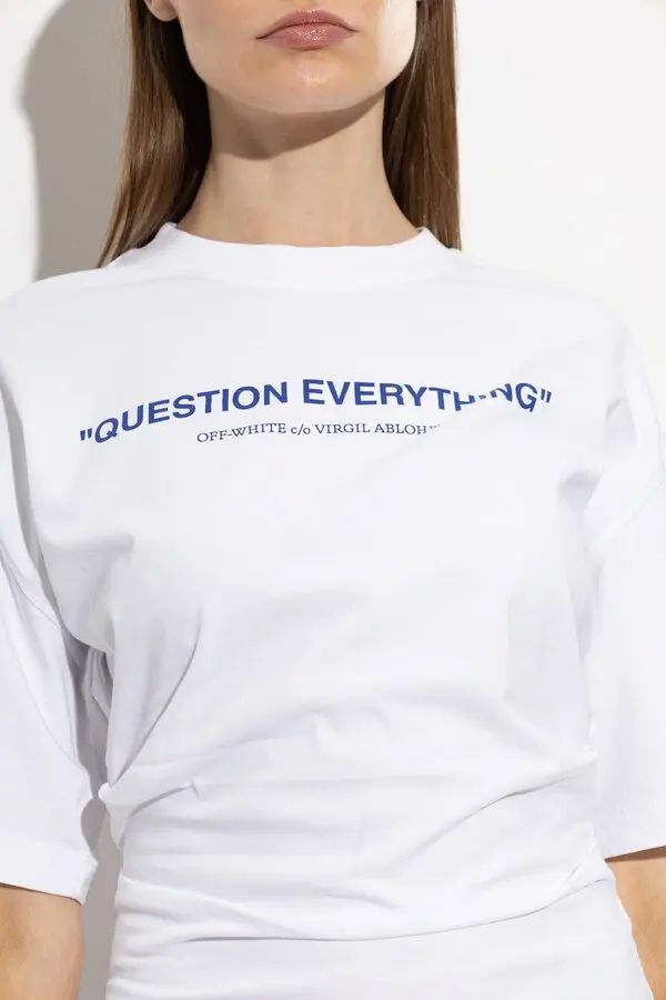 Off-White T-shirt With Slogan Print