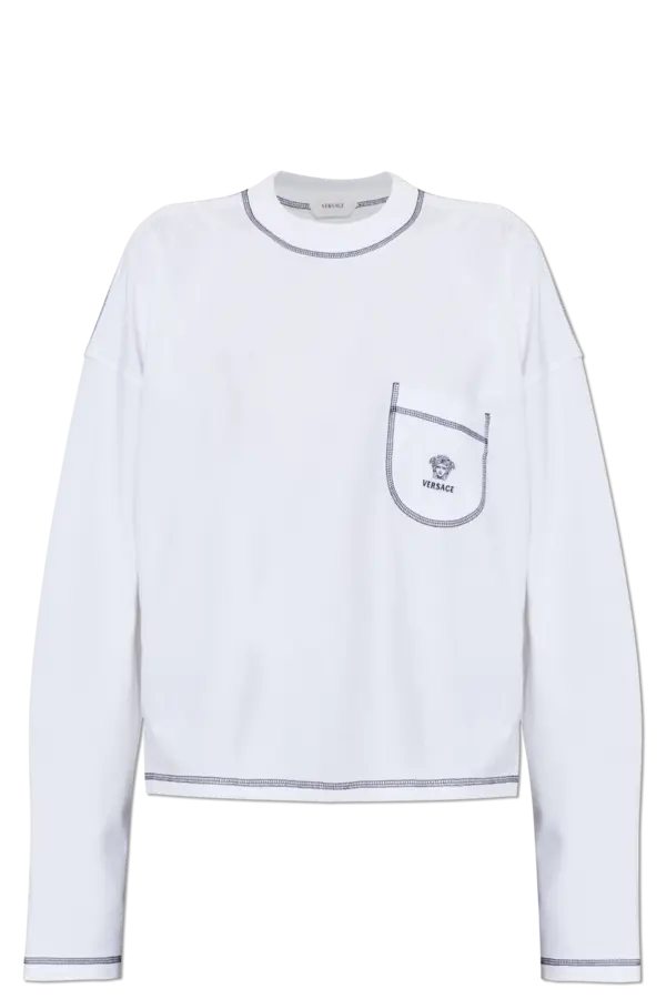 Versace Cotton Long-sleeve Top - White