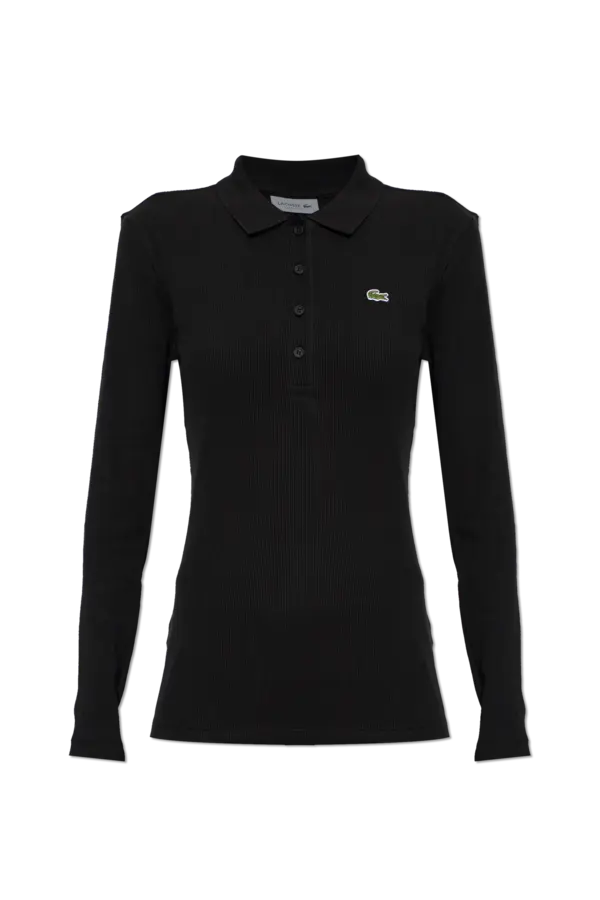Lacoste Ribbed Long Sleeve Polo