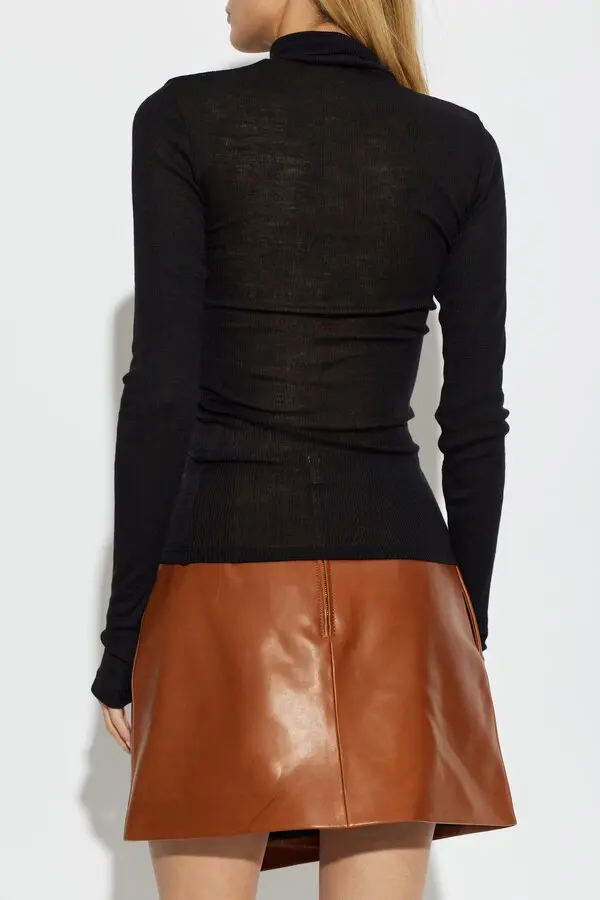 Versace Wool Turtleneck With Embroidered Logo