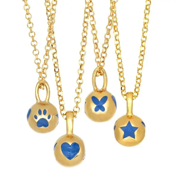 MYRTO KATRAMADOU JEWELLERY Blue / Gold Melina Pendant Gold-plated Silver Royal Blue Paw, Heart, Butterfly, Star - Blue/gold