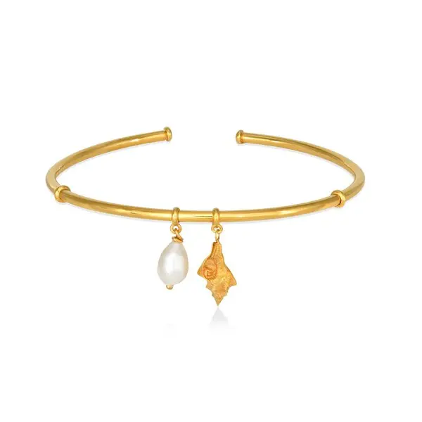 MYRTO KATRAMADOU JEWELLERY Gold / White Thalassa Bracelet Seashell - Gold/white