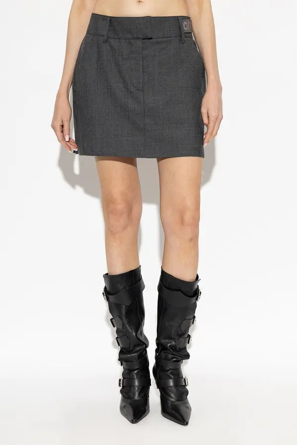 Off-White Wool Skirt