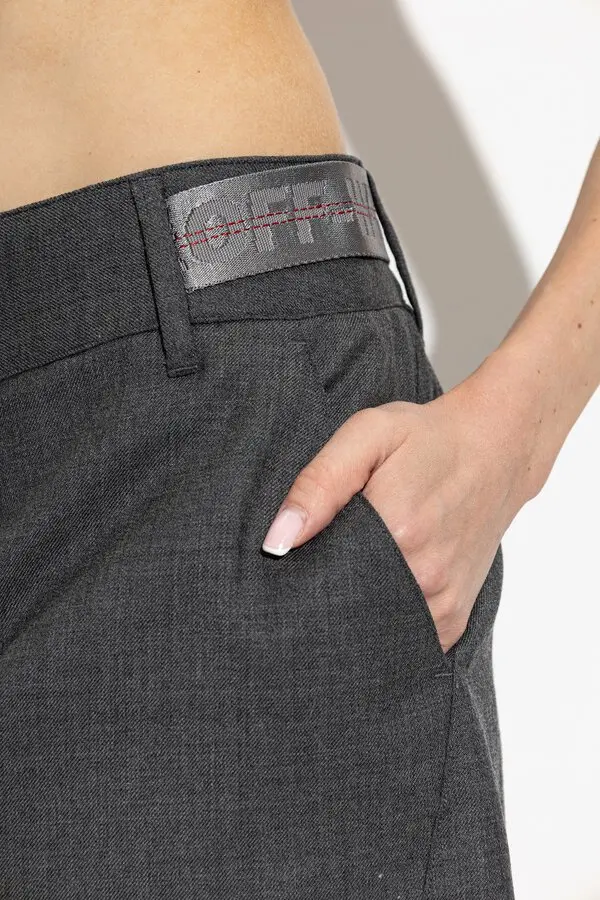 Off-White Wool Skirt