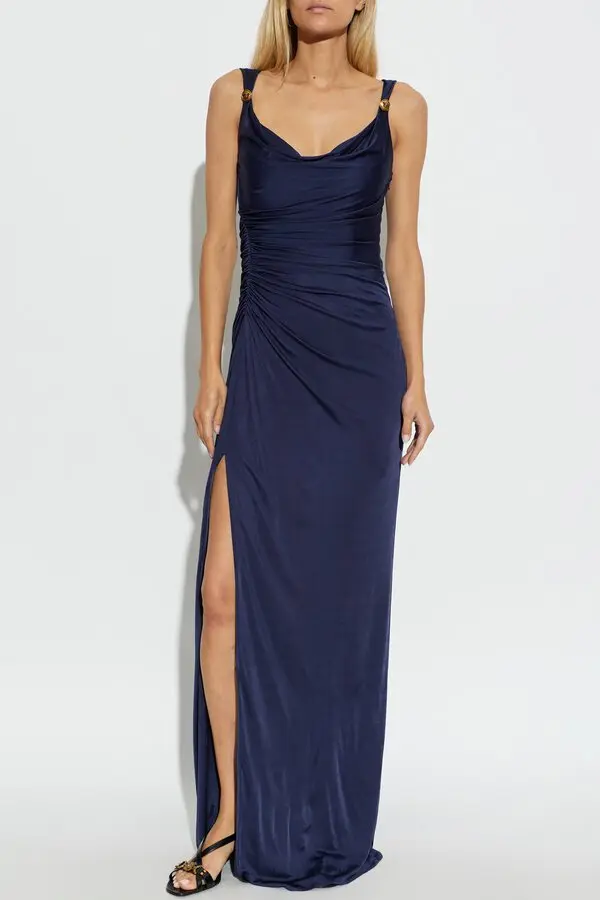 Versace Long Dress With Appliqués