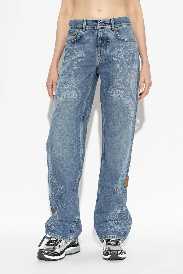 Off-White Patterned Jeans