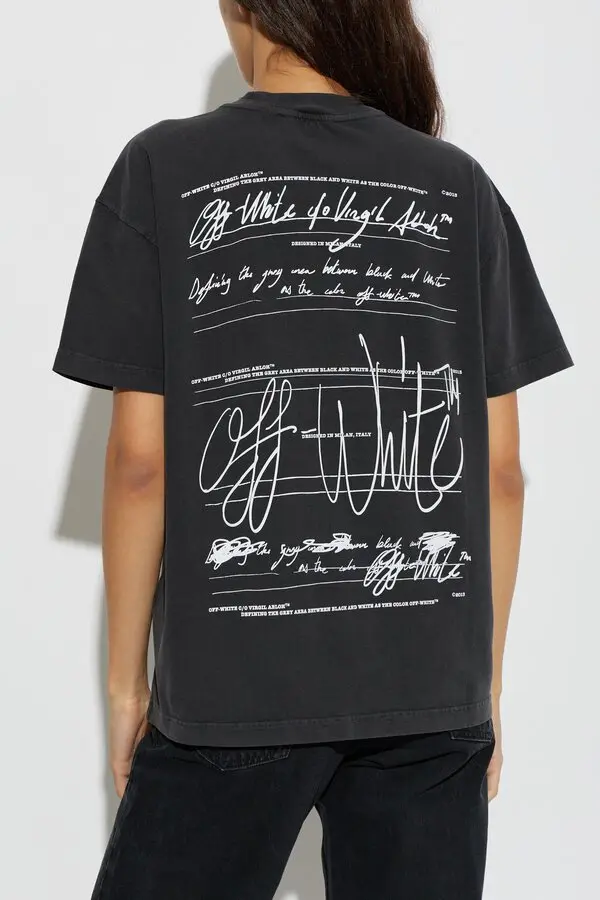 Off-White Oversized Cotton T-shirt With Graphic Print