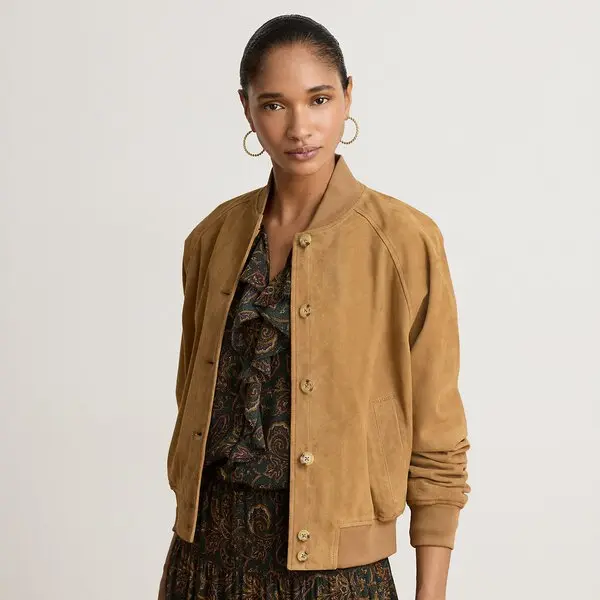 Ralph Lauren Goat-suede Flight Jacket - Camel Suede